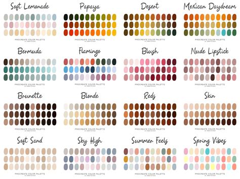Procreate Color Palette Pack Best IPad Procreate Palette Bundle Color Swatches For Nature
