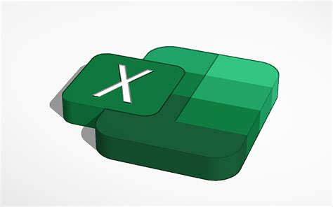 3d design microsoft excel logo tinkercad