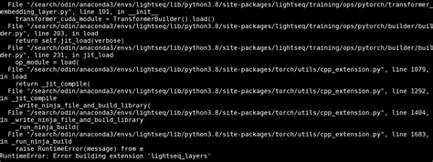 Runtimeerror Error Building Extension Lightseqlayers · Issue 228
