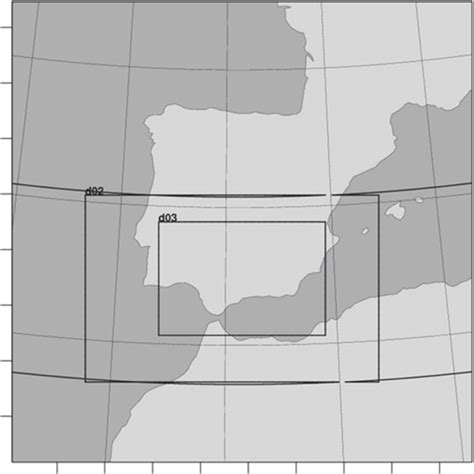 Wrf Modelling Domains Lambert Conformal Projection Domain D1 Is