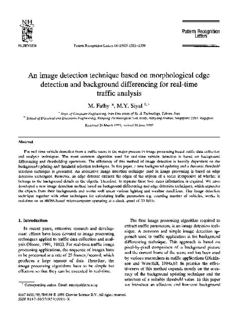Pdf An Image Detection Technique Based On Morphological Edge
