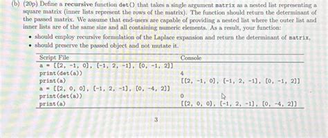 solved 2 in linear algebra determinant of a square matrix