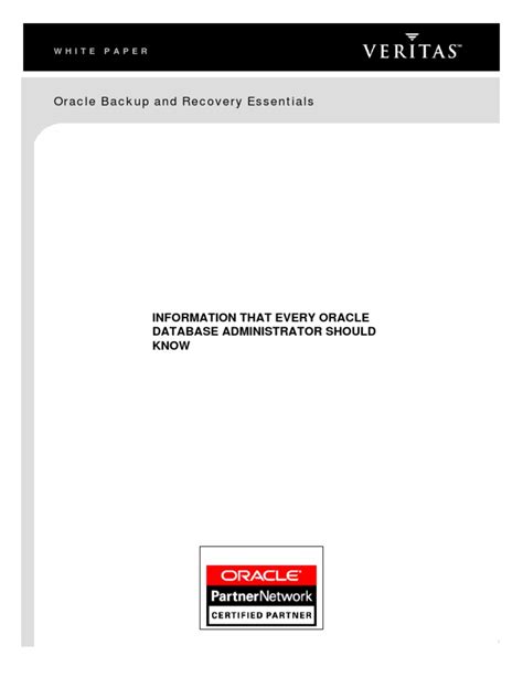 oracle backup and recovery essentials information that every oracle