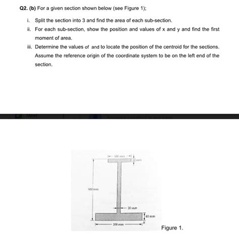 Solved Q B For A Given Section Shown Below See Figure Chegg Com