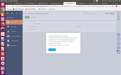 Violation Of Primary Key Constraint Community Creatio