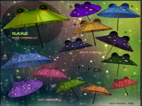 Second Life Marketplace 5 Yokai Cute Umbrellas Bear Umbrella Plum