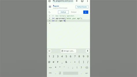 use ternary operator in javascript javascript bcaprojects codinglife like youtubeshorts