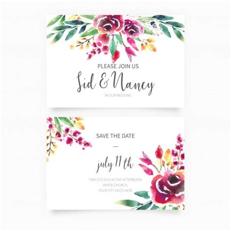 꽃 결혼식 초대장 서식 파일 Eps Uidownload