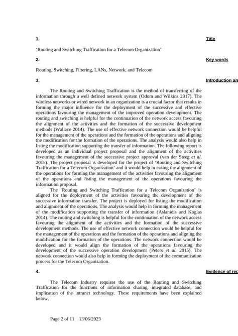 Routing And Switching Traffication For Telecom Industry Desklib