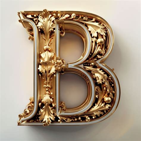 Luxurious Gold Letter B Close Up Minimalist Photograph Monogram Playground