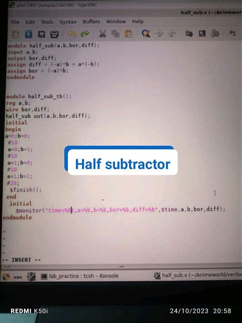 Kunnathuru Saythu Surya On Linkedin Half Subtractor Verilog Code