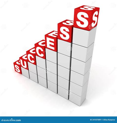 Steps To Success Red Blocks Concept Ladder Stock Illustration Illustration Of Abstract