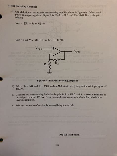 Solved PRE LABORATORY CALCULATIONS AND SIMULATIONS To Be Chegg