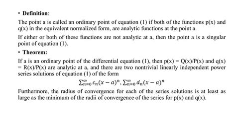 series solutions at ordinary point and regular singular point pptx