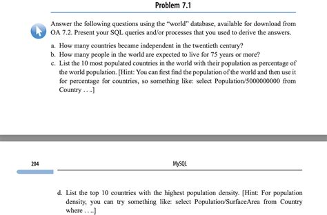 Solved Problem 71answer The Following Questions Using The
