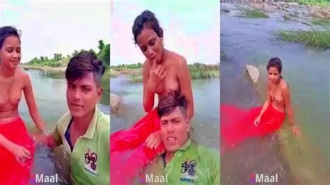 Dehati Teen Lovers Enjoying Outdoor Bathing Mms Mmsbe