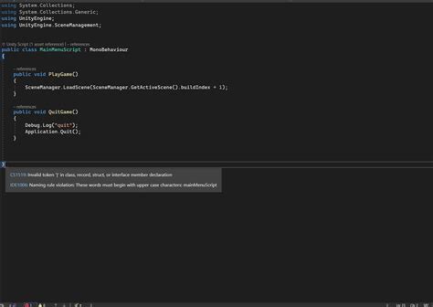 Cs1519 Invalid Token In Class Record Struct Or Interface Member