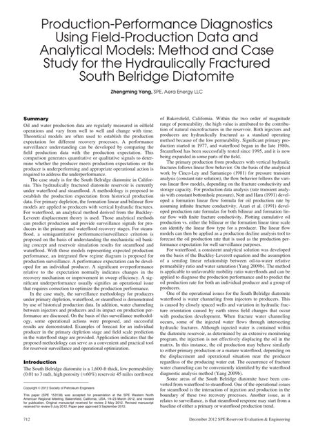 Pdf Production Performance Diagnostics Using Field Production Data