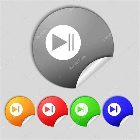 Arrow Sign Icon Next Button Navigation Symbol Set Colourful Buttons