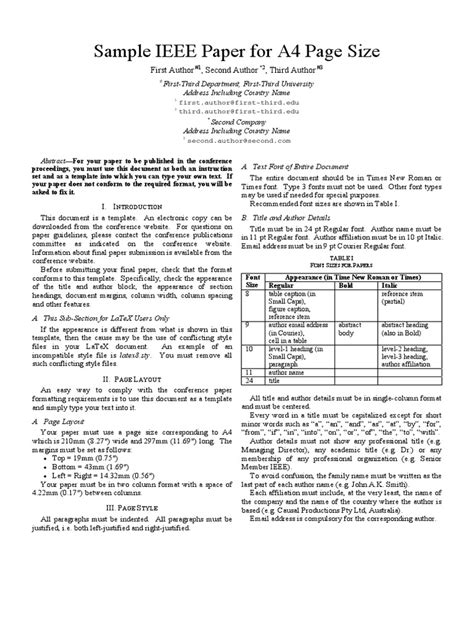 Ieee Paper Word Template A4 V3 Pdf Letter Case Page Layout