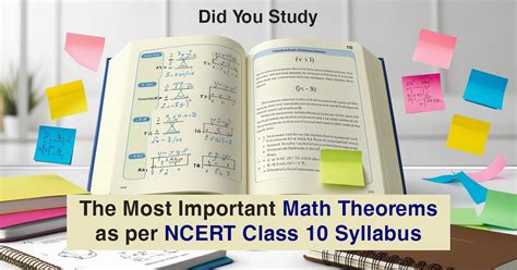 Key Math Theorems From Ncert Class 10 Syllabus