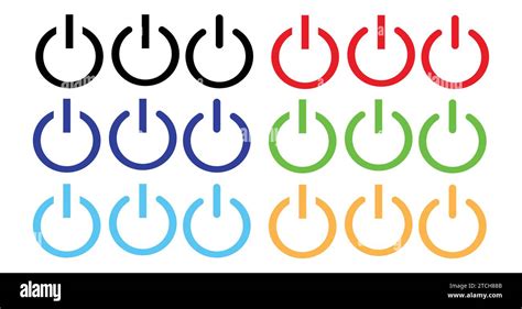 Power On Off Symbol Icon Set Pack Simple Design Vector Editable Isolated Stock Vector Image