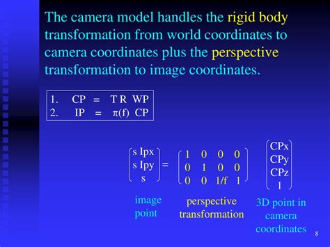 3d sensing camera model and 3d transformations ppt download