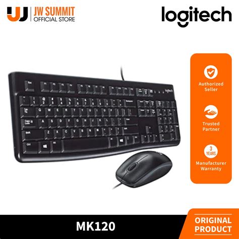 Logitech Desktop Mk120 Spill Resistant 10 Key Number Pad Usb Wired Keyboard And Mouse Combo