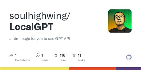 GitHub Soulhighwing LocalGPT A Html Page For You To Use GPT API