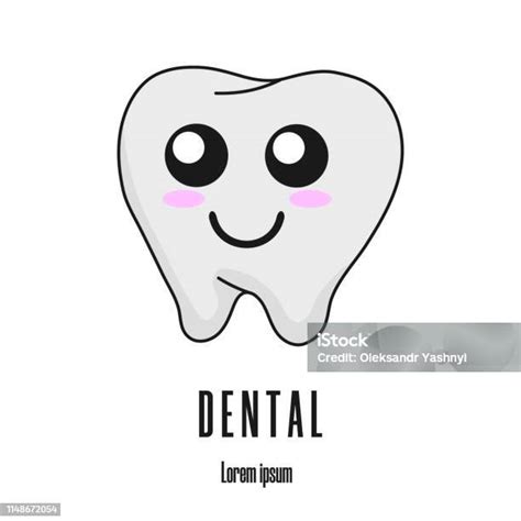 치과 진료소 로고입니다 귀여운 치아 아이콘입니다 디자인 웹에 대 한 깨끗 하 고 현대적인 벡터 일러스트 개념에 대한 스톡 벡터 아트 및 기타 이미지 Istock