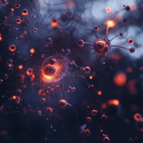 Exploration Of Vibrant Microbes In A Dark Environment Highlighting