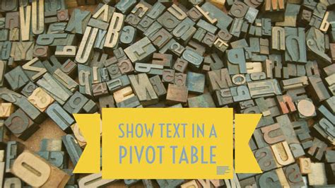 Pivot Table With Text In Values Area Excel Tips Mrexcel Publishing
