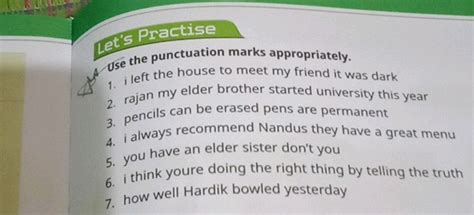 Lets Practise Use The Punctuation Marks StudyX