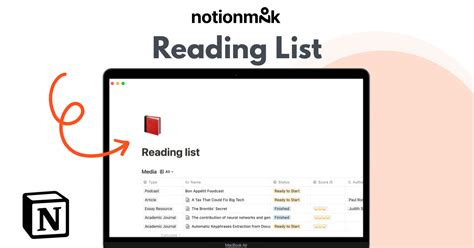 Reading List Template For Notion By Notion