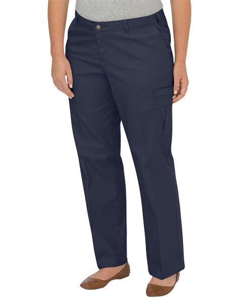 Dark Navy Womens Premium Relaxed Straight Cargo Pants Plus Dickies