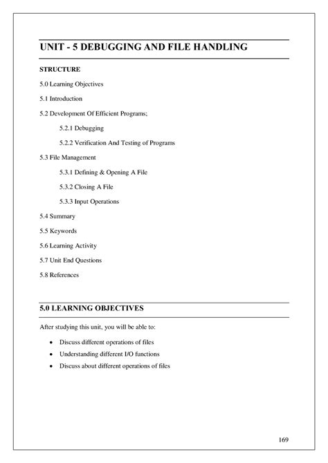 Unit V Debugging And File Handling Unit 5 Debugging And File
