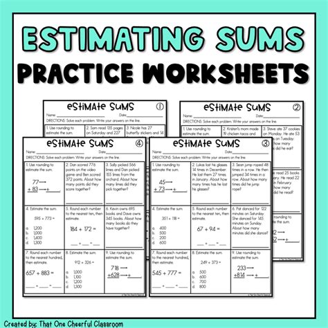 Estimating Sums And Differences Worksheets Practice For Precision