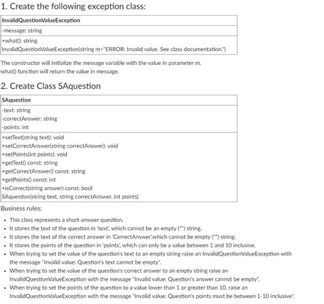 Solved Create The Following Exception Class Invalid Chegg