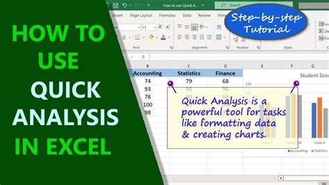 Quick Analysis Excel Spreadsheet Format Data Charts Tables Sum Example Tutorial
