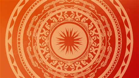 Vietnam Dong Son Bronze Drum Pattern Orange Red Background Vietnam Dongshan Bronze Drum