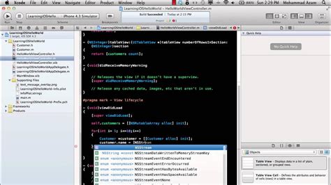 Learning Ios Development Part 8 Introduction To Uitableview Youtube