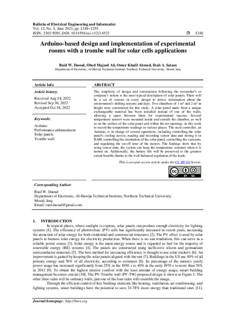 Pdf Arduino Based Design And Implementation Of Experimental Rooms