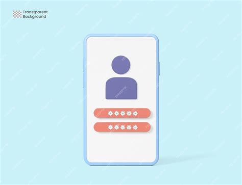 Premium Psd Account Login And Password Form On Smartphone App 3d Render