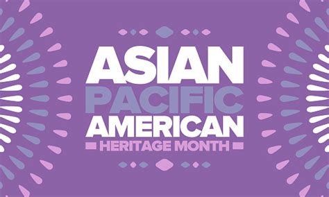 5월 아시안 퍼시픽 아메리칸 헤리티지 의 달 미국의 아시아계 미국인과 태평양 섬 사람들의 문화 전통 역사를 Сeleb레이트합니다 벡터 포스터 동쪽 패턴의 일러스트레이션 5