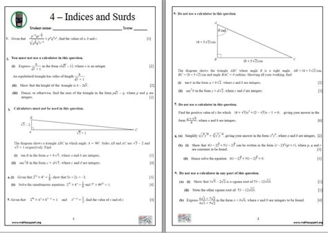 Maths Indices And Surds Additional Maths