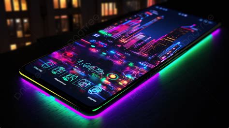네온 불빛이 켜진 전화 네온 위젯 사진 디지털 위젯 배경 일러스트 및 사진 무료 다운로드 Pngtree