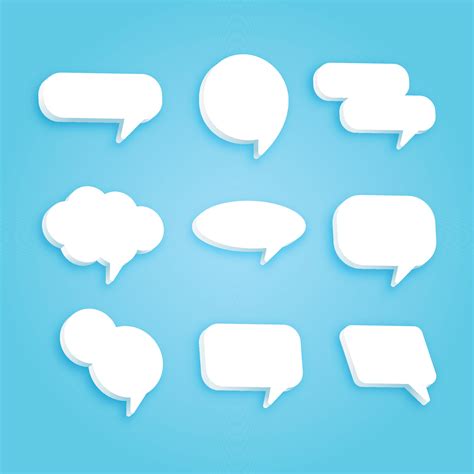 3d Speech Bubble Chat Modern Design Icon Collection Set 13319058 Vector