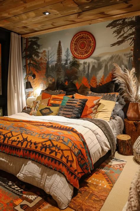 25 Amazing Orange Boho Themed Bedroom Ideas