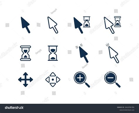 Collection Computer Mouse Cursors Vector Illustration Stock Vector