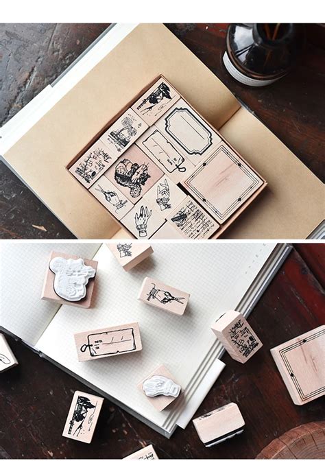 12 шт./компл. Винтаж жесты этикетка весны штамп DIY деревянные и ...